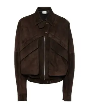 Magda Butrym Long-sleeved Leather Jacket - Brown