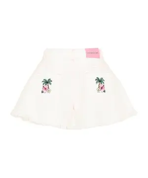 Monnalisa Embroidered Raw-cut Shorts