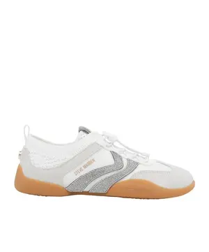 Steve Madden Biscotti Knit Low-top Sneakers - White Silver