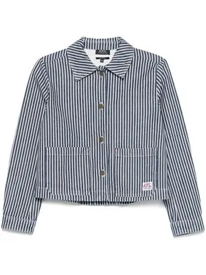 A.p.c. Frida Striped Single-breasted Jacket - Gray