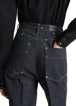 LEMAIRE Straight High-waisted Pants With Studs