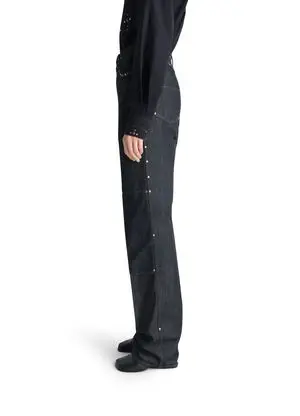 LEMAIRE Straight High-waisted Pants With Studs