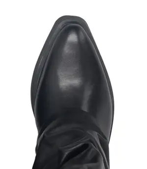 Ash Round Toe Gathered Detail Boots