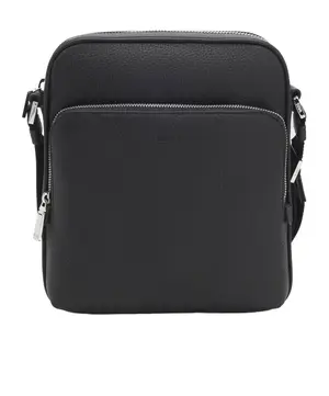 Hugo Boss Zippered Shoulder Bag - Black