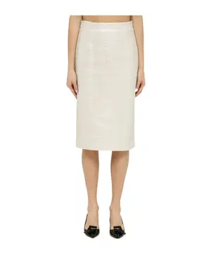 Federica Tosi Slit Medium-length Skirt - White