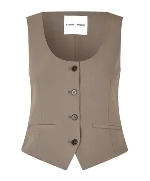 SAMSOE SAMSOE Single-breasted Vest - Gray