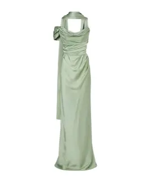 VIVIENNE WESTWOOD Nova Vixen Scarf-detail Satin Gown - Gray