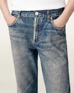 ALLSAINTS Distressed Straight Leg Jeans