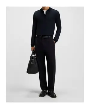 Hugo Boss Zip Long-sleeved Polo Shirt