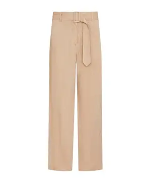 Marella Casual Pants With Belt Loops - Beige