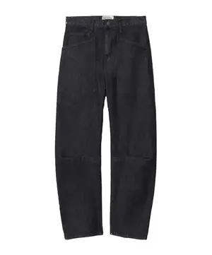 NILI LOTAN Denim Trousers With Belt Loops - Black