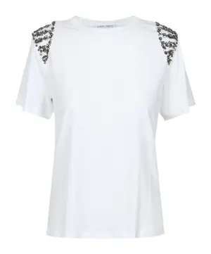 Alberta Ferretti Embellished Shoulder T-shirt