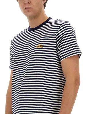 Woolrich Logo Embroidered Striped T-shirt