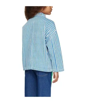 BOBO CHOSES Striped Denim Jacket With Patch Pockets