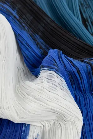 PLEATS PLEASE BY ISSEY MIYAKE Pleated Abstract-print Top