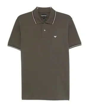 Emporio Armani Logo-motif Polo Shirt - Khaki
