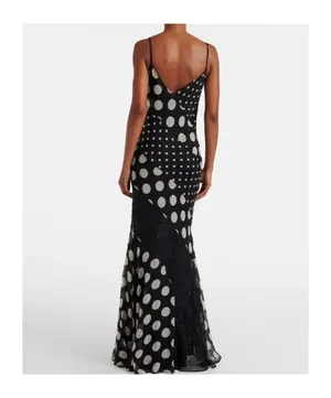 Nina Ricci Polka-dot Silk Maxi Dress