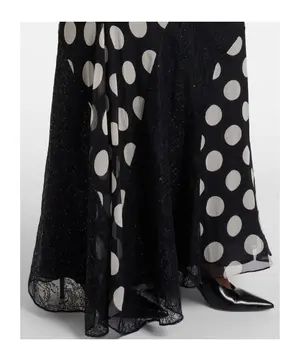 Nina Ricci Polka-dot Silk Maxi Dress