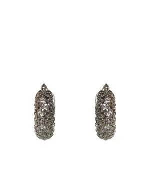 JIL SANDER Embellished Hoop Earrings - Silver