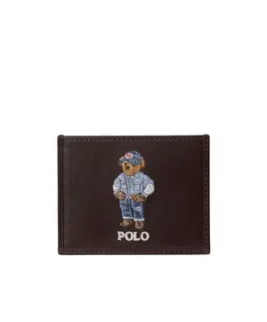Polo Ralph Lauren Polo Bear Leather Card Case - Black