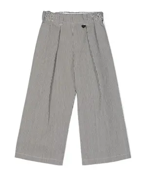 Monnalisa Striped Wide-leg Trousers - Gray