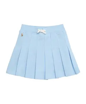 Polo Ralph Lauren Pleated Overlapping-panel Piqué Shorts With Drawstring