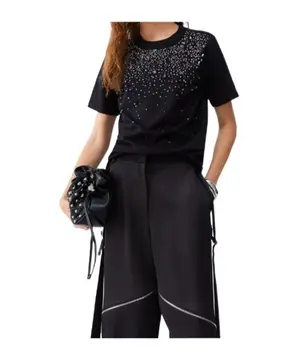 Liu Jo Embellished Crewneck T-shirt - Black