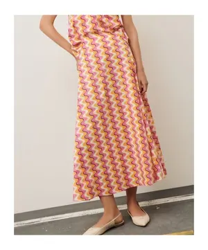 Marella Flared Midi Skirt With All-over Print