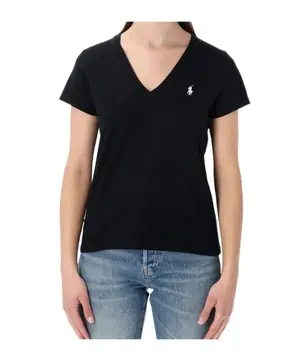 Polo Ralph Lauren Logo V-neck T-shirt - Black