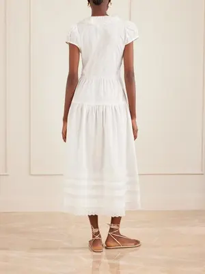 DÔEN Eliette Ruffle-trim Midi Dress