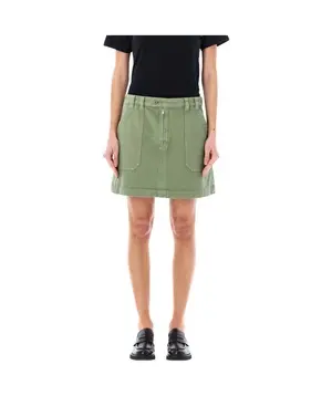 A.p.c. Sarah Denim Mini Skirt - Green