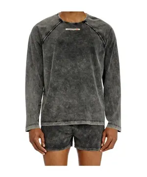 DIESEL® Cotton Pijama Top With Logo Patch
