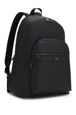 Hugo Boss Logo-plaque Leather-effect Backpack