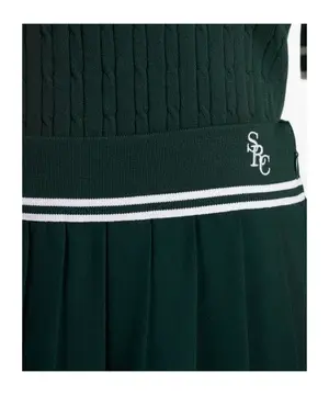 SPORTY  RICH Sporty & Rich Pleated Logo-embroidery Mini Skirt