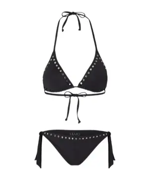 Liu Jo Studded Bikini Top And Bottoms - Black
