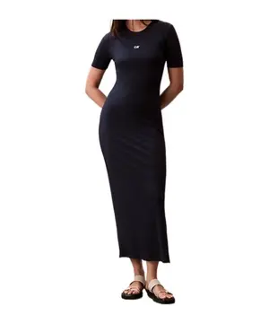 Calvin Klein Ribbed Midi Dress - Black