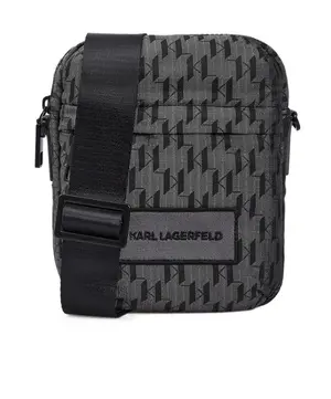 Karl Lagerfeld Zippered Shoulder Bag - Grey