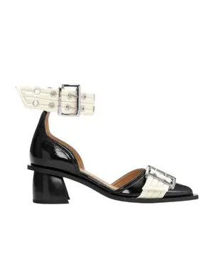 GANNI Buckled Open Cut Pumps - Black