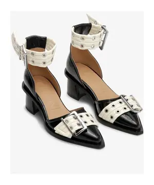 GANNI Buckled Open Cut Pumps