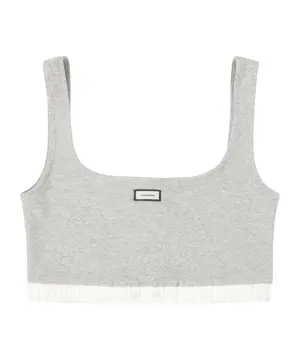 ENTIRE STUDIOS Ribbed Logo Bra Top - Grey