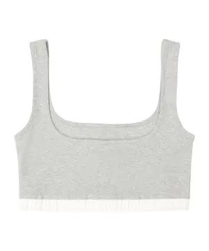 ENTIRE STUDIOS Ribbed Logo Bra Top - Grey