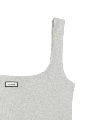 ENTIRE STUDIOS Ribbed Logo Bra Top - Grey
