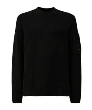 C.P. COMPANY Round Neck Sweater - Total Solar Eclipse-blue