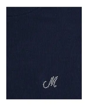 Monnalisa Ribbed Turtleneck Long-sleeved T-shirt