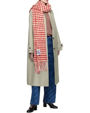 Marni Double Check Wool And Mohair And White Scarf