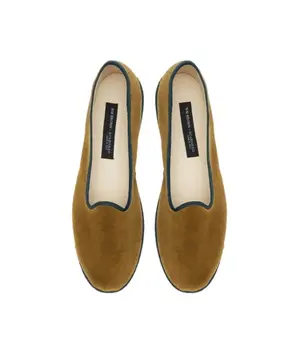 SCAROSSO William Iv Velvet Slippers - Green