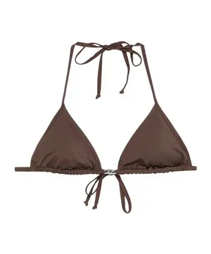 DIESEL® Logo Triangle Bikini Top - Brown