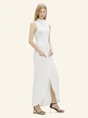 COURREGES Ellipse Crepe Midi Skirt