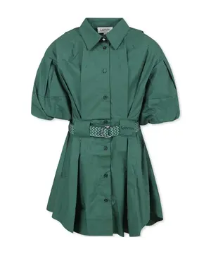 LANVIN PETITE Short Sleeve Collared Dress With Waist Straps
