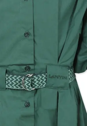 LANVIN PETITE Short Sleeve Collared Dress With Waist Straps